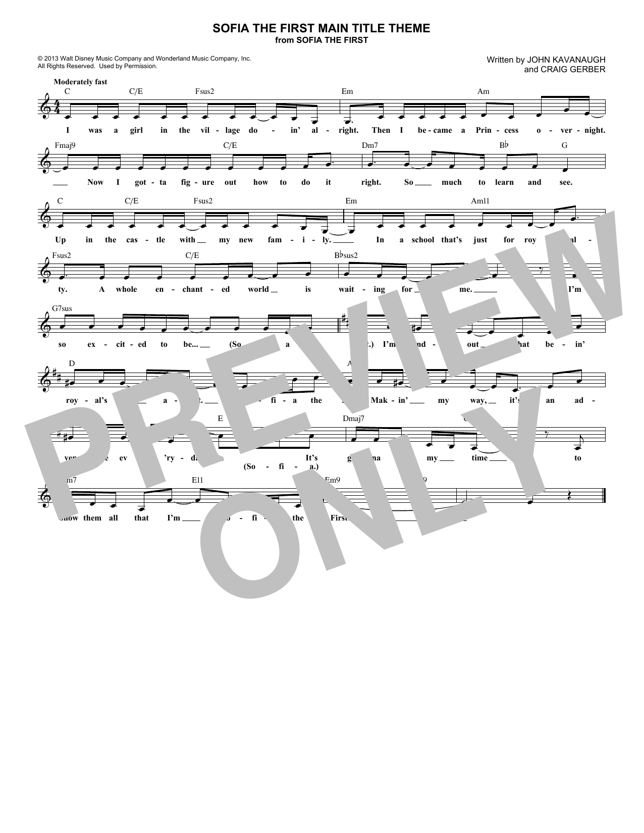 Ariel Winter "Sofia The First Main Title Theme" Sheet Music Notes ...