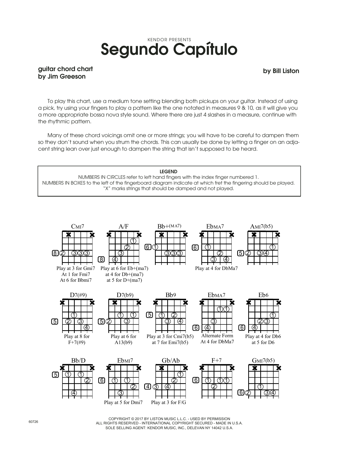 Bill Liston "Segundo Capitulo - Guitar Chord Chart" Sheet Music Notes ...