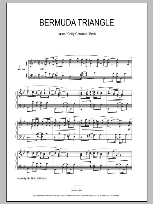 Chilly Gonzales "Bermuda Triangle" Sheet Music & Chords | Download 3 ...