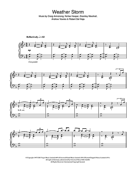 Craig Armstrong Weather Storm Sheet Music Notes Download Printable