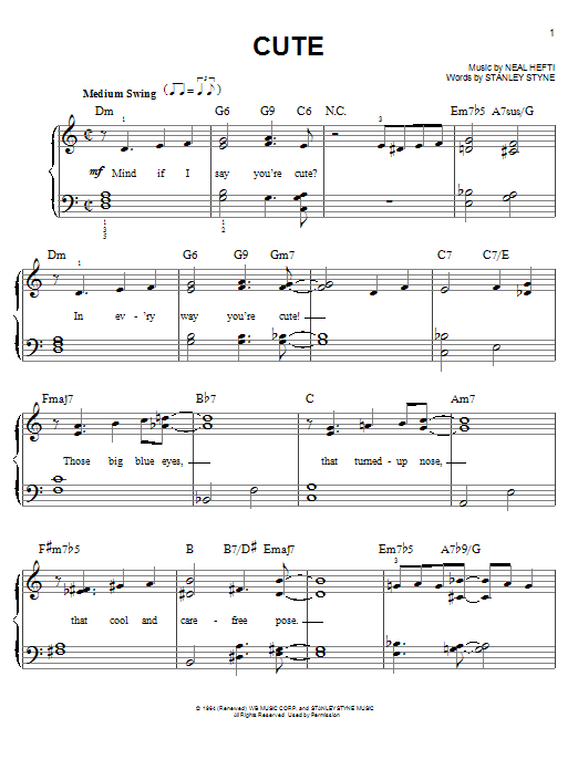 Count Basie "Cute" Sheet Music Notes | Download Printable PDF Score 180410