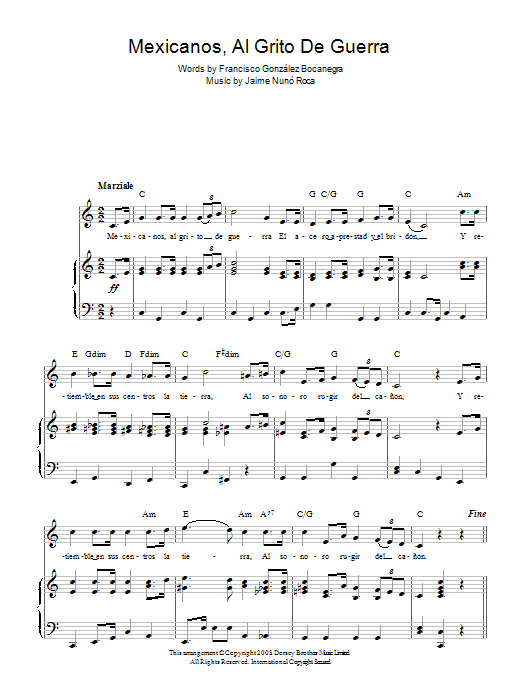 Jaime Nuno Roca "Mexicanos, Al Grito De Guerra (Mexican National Anthem ...