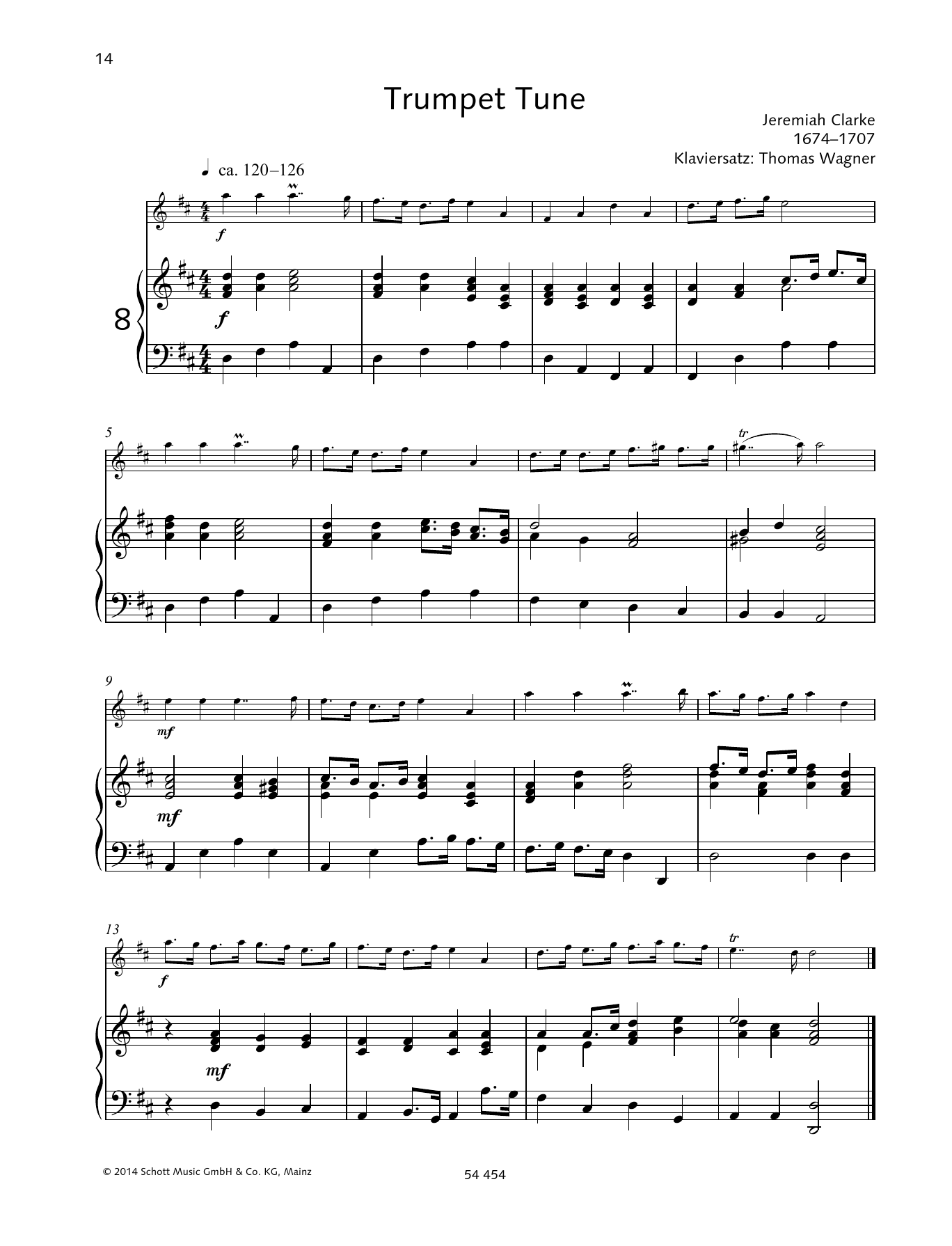 Henry Purcell "Trumpet Tune" Sheet Music Notes | Download Printable PDF ...