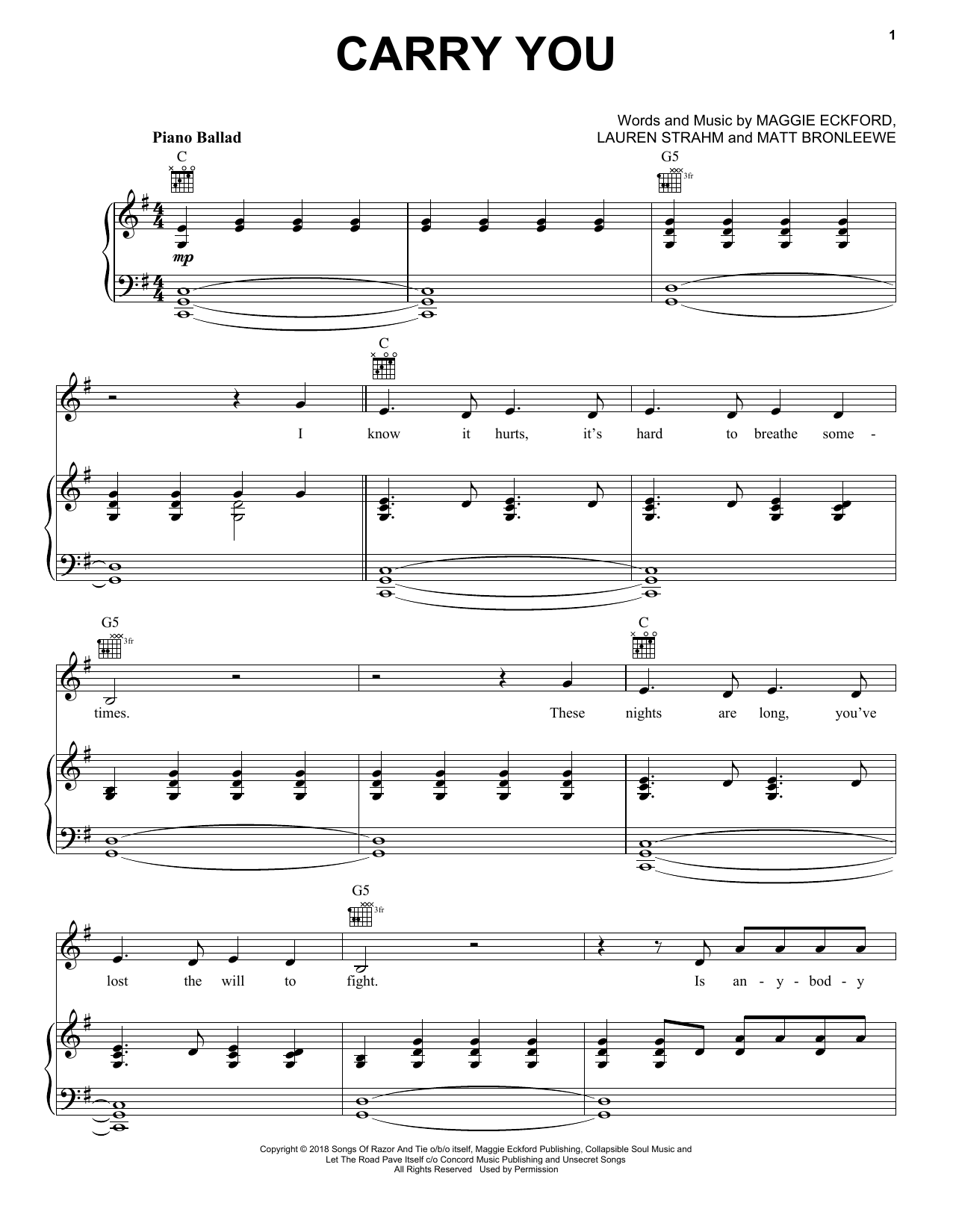 Ruelle "Carry You (feat. Fleurie)" Sheet Music Notes | Download ...