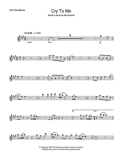 Solomon Burke "Cry To Me" Sheet Music Notes, Chords | Piano, Vocal ...