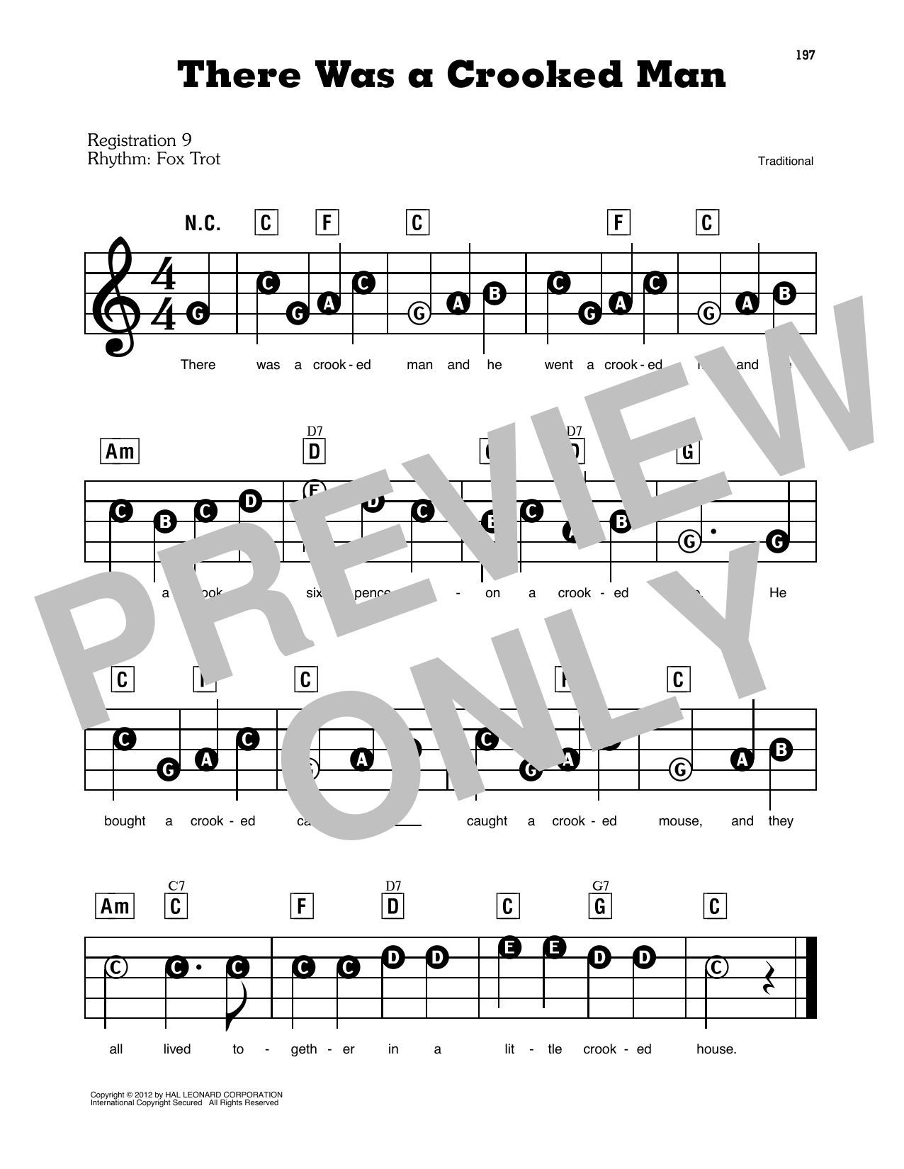 Traditional "There Was A Crooked Man" Sheet Music Notes | Download ...