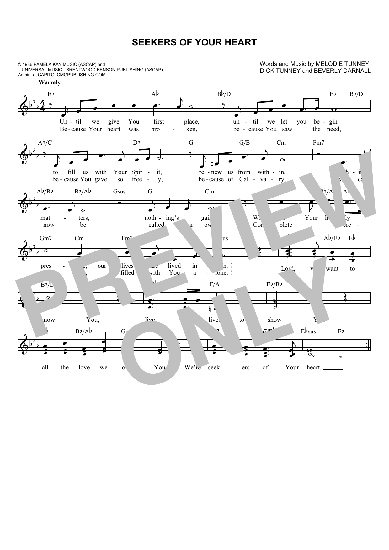 Dick & Mel Tunney "Seekers Of Your Heart" Sheet Music Notes | Download ...