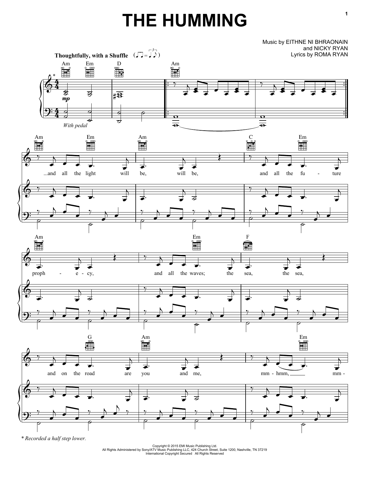 Enya "The Humming" Sheet Music & Chords | Download 4-Page Printable PDF ...