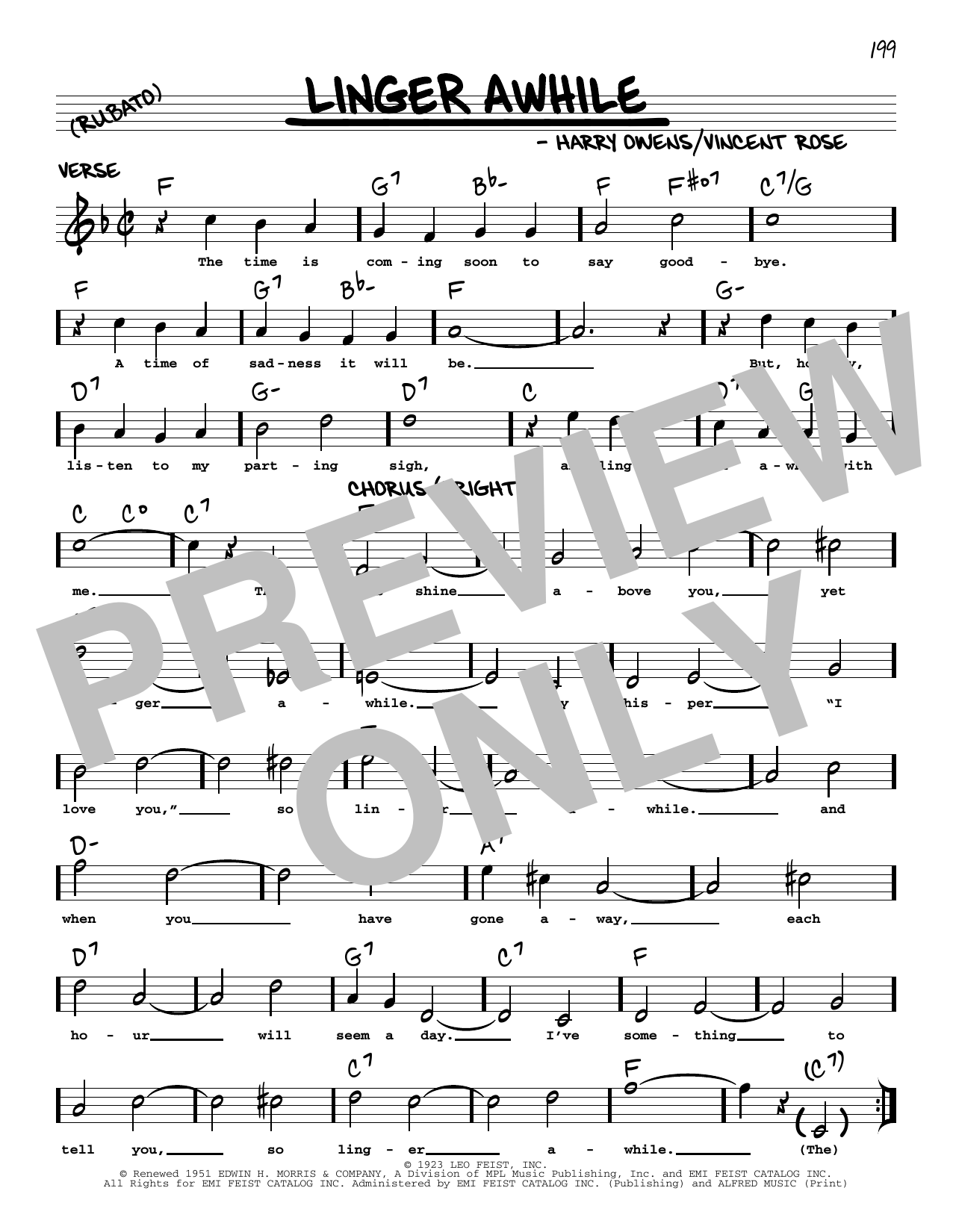 Harry Owens "Linger Awhile (arr. Robert Rawlins)" Sheet Music Notes ...