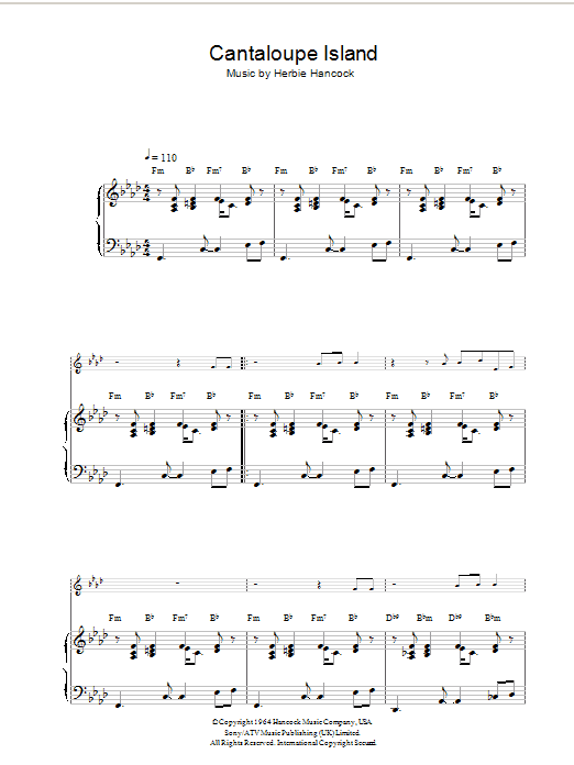Herbie Hancock "Cantaloupe Island" Sheet Music & Chords | Download 2-Page Printable PDF Flute ...