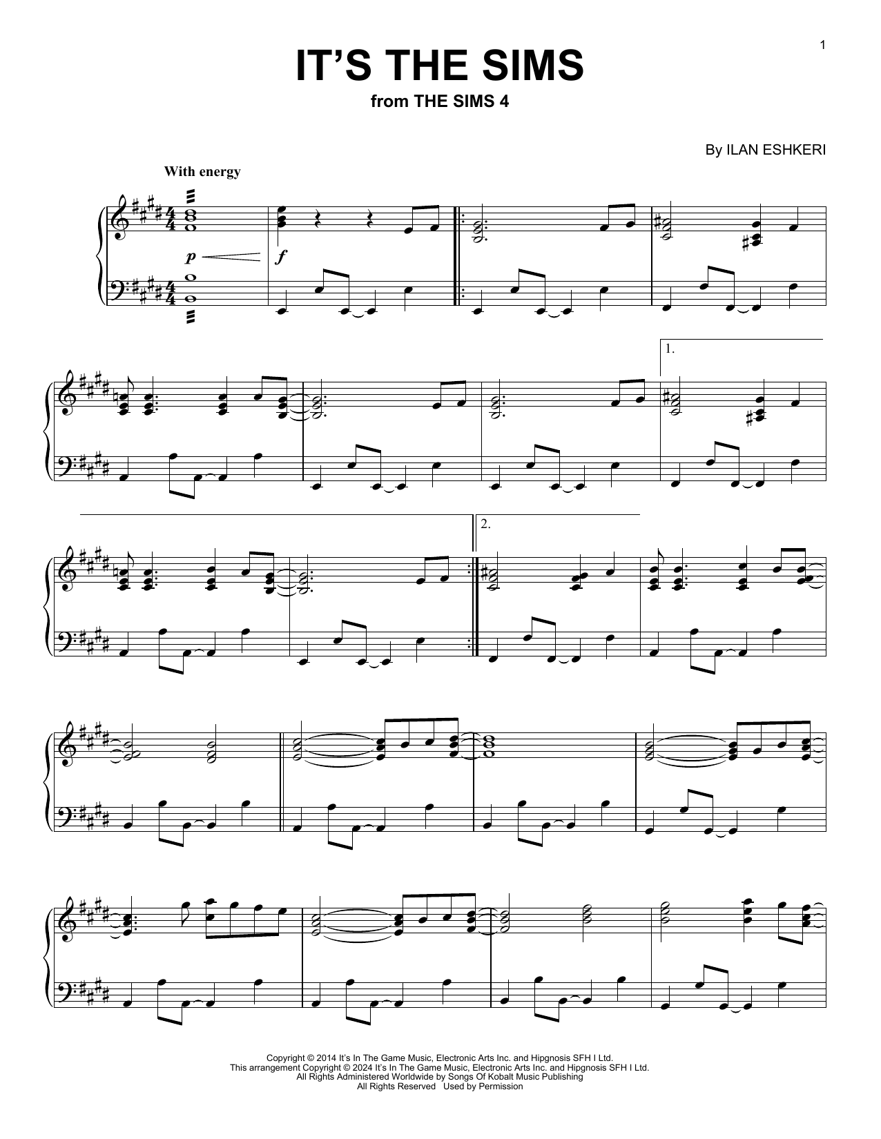 Ilan Eshkeri "It's The Sims (from The Sims 4)" Sheet Music & Chords ...