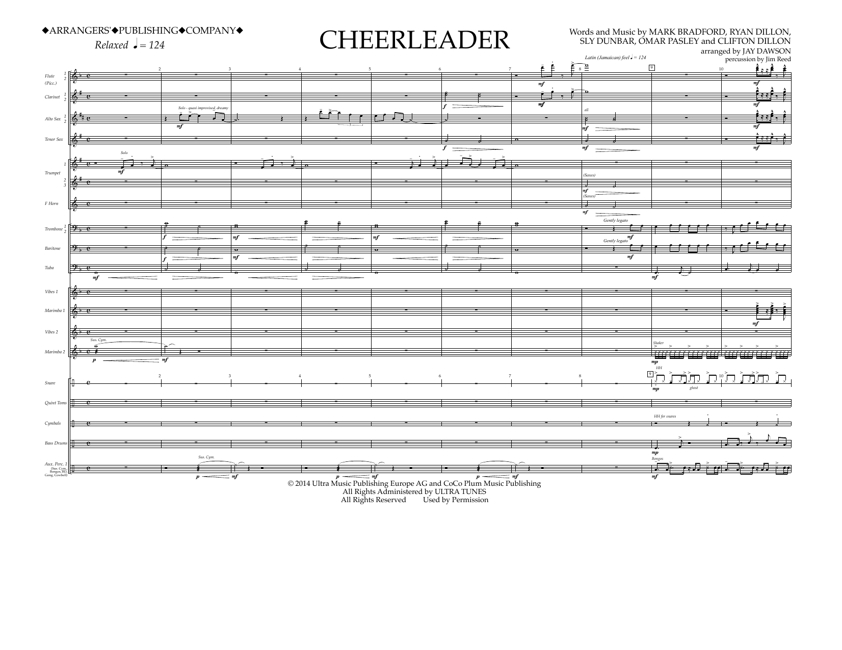Jay Dawson "Cheerleader - Full Score" Sheet Music Notes | Download ...