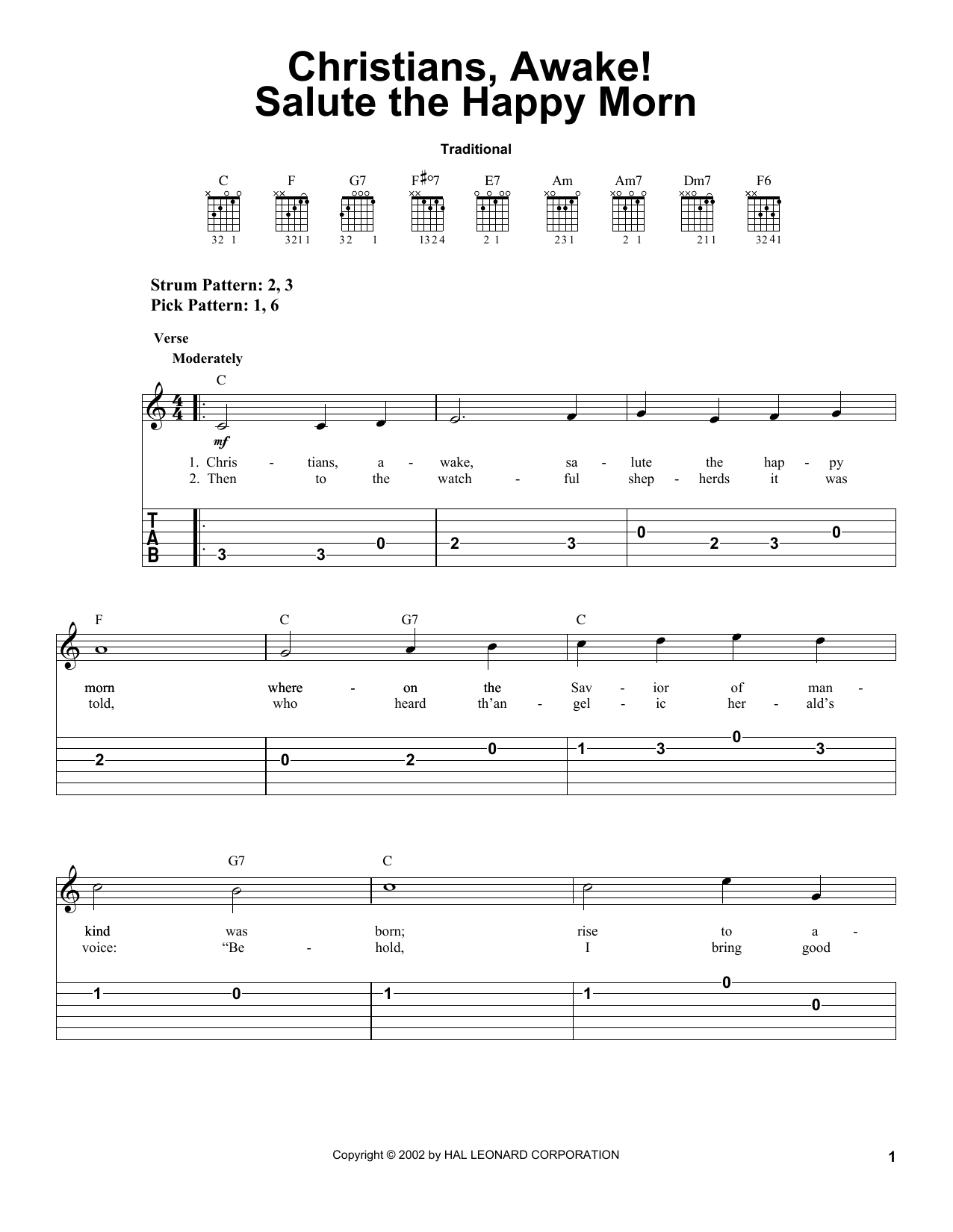 John Byrom Christians Awake Salute The Happy Morn Sheet Music Notes