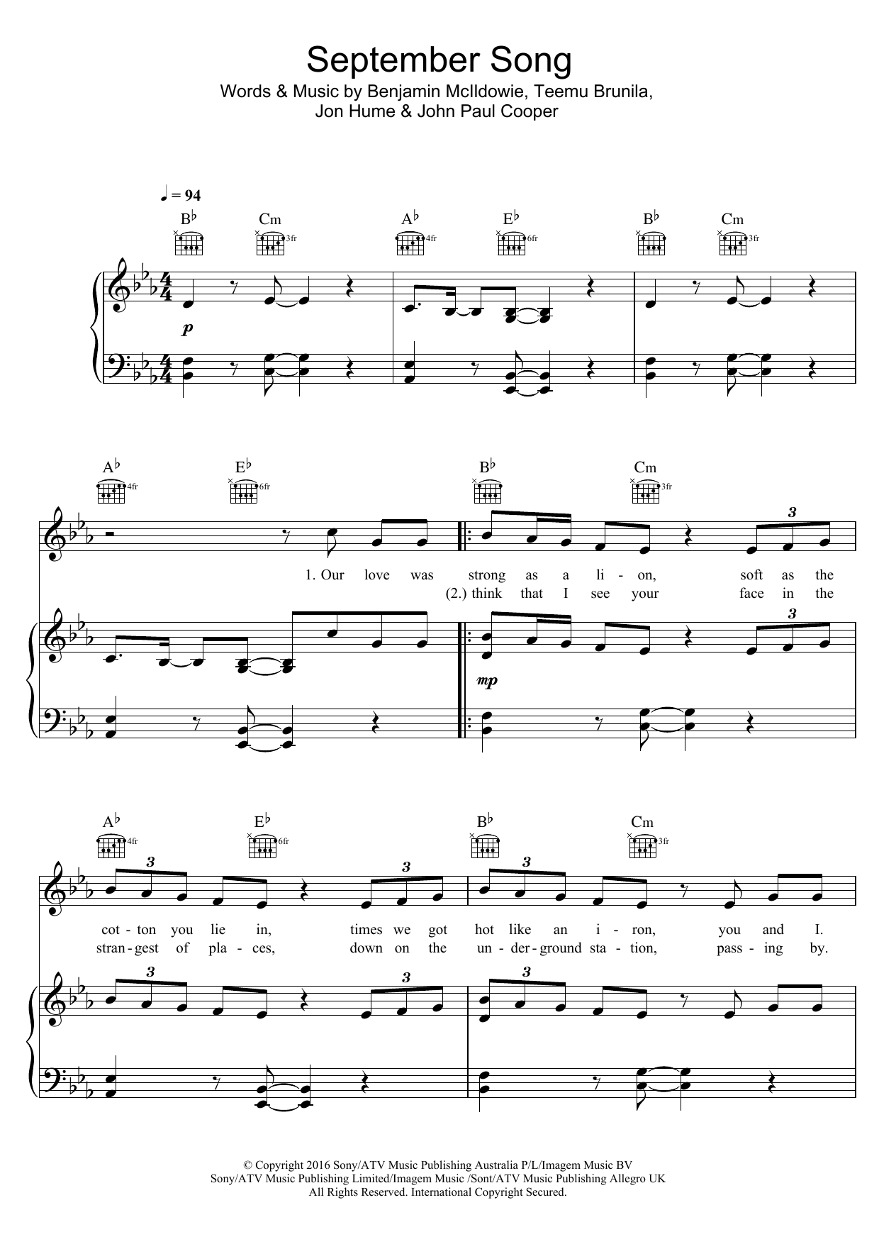 JP Cooper "September Song" Sheet Music & Chords | Download 5-Page ...