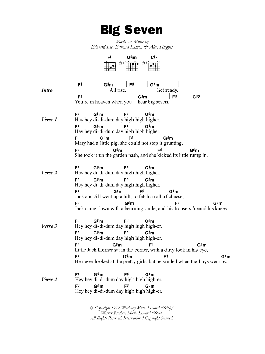 Judge Dread "Big Seven" Sheet Music & Chords | Download 2-Page ...