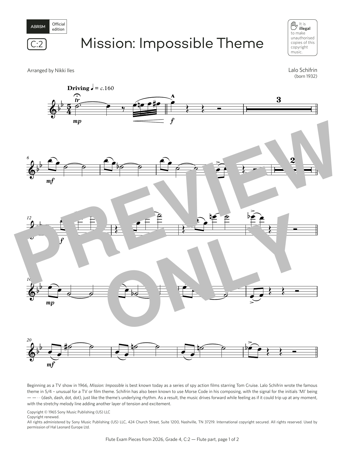 Lalo Schifrin "Mission: Impossible Theme (Grade 4, list C2, from the ...