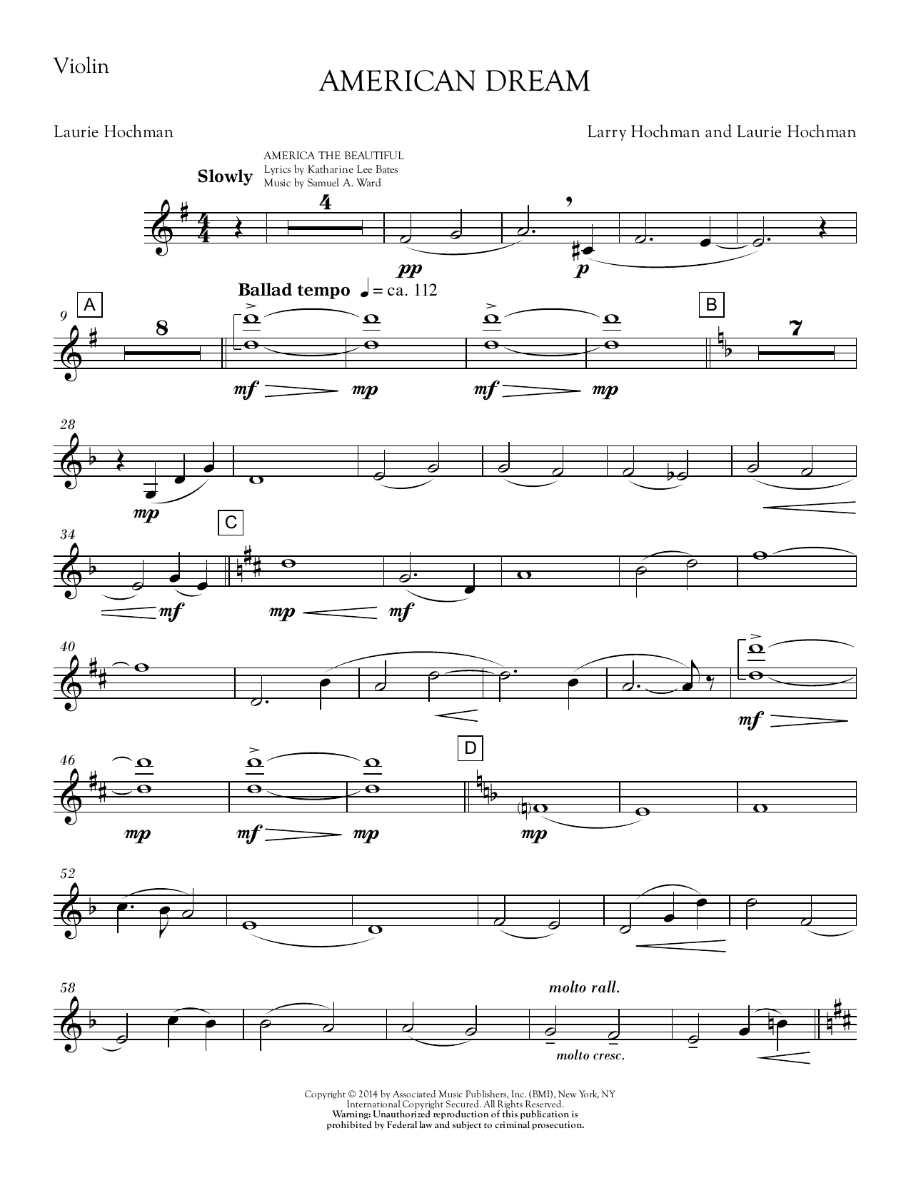 Larry Hochman American Dream Violin 1 Sheet Music Notes Download larry-hochman-american-dream-violin-1-sheet-music-notes-download