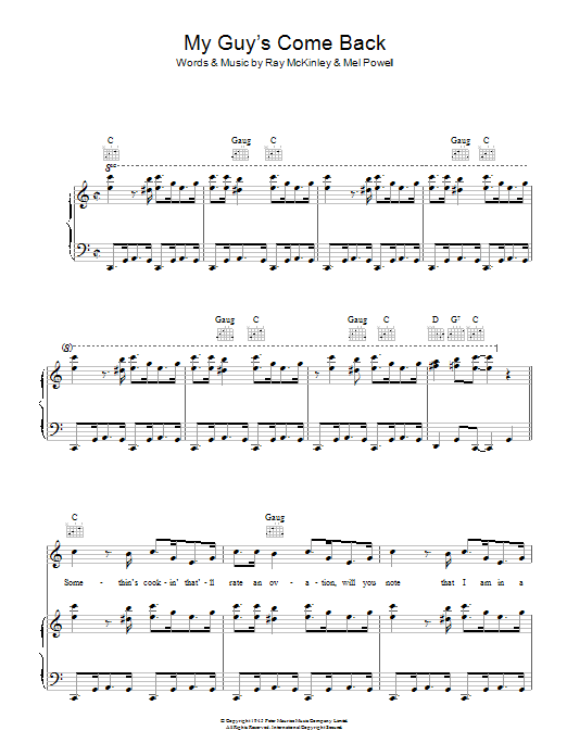 Liza Morrow "My Guy's Come Back" Sheet Music & Chords | Download 5-Page ...