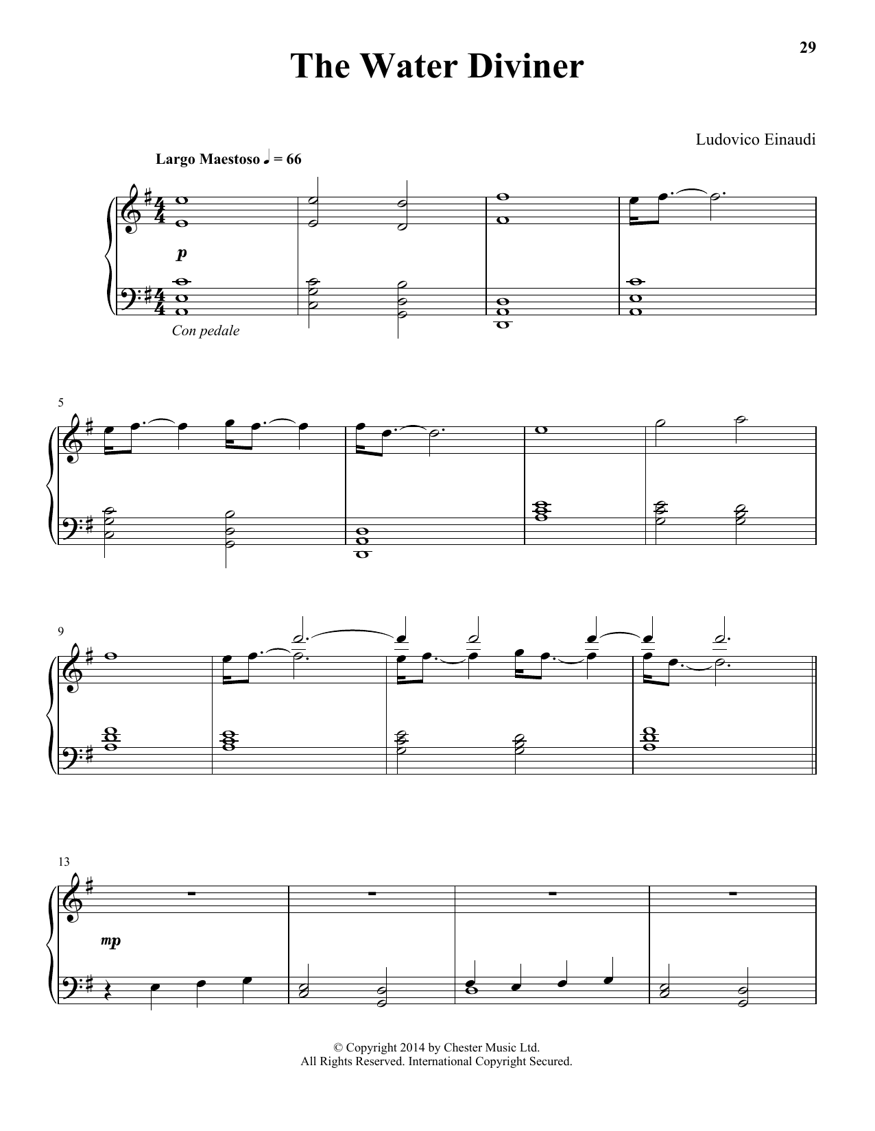 Ludovico Einaudi "The Water Diviner" Sheet Music & Chords | Download 6 ...