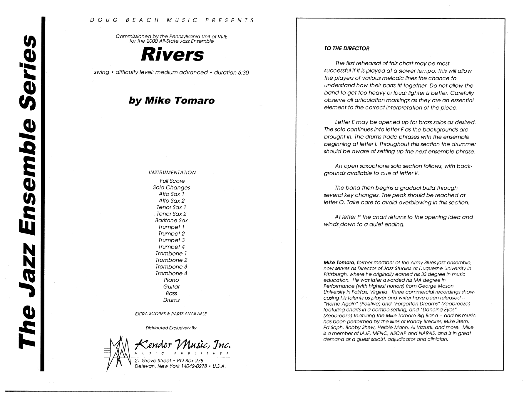 Mike Tomaro Rivers Full Score Sheet Music Notes Download 