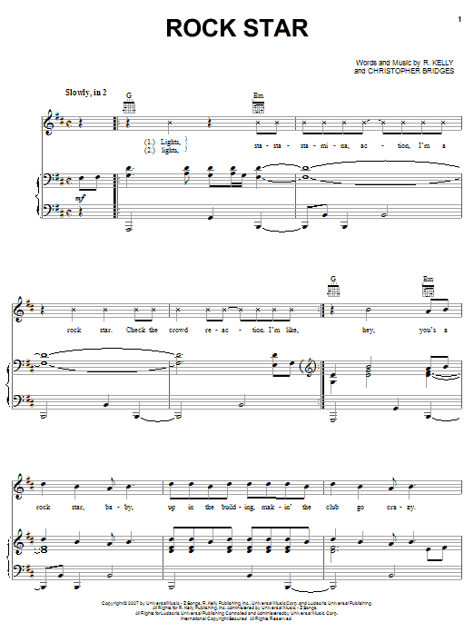 R Kelly "Rock Star" Sheet Music & Chords | Download 10-Page Printable ...