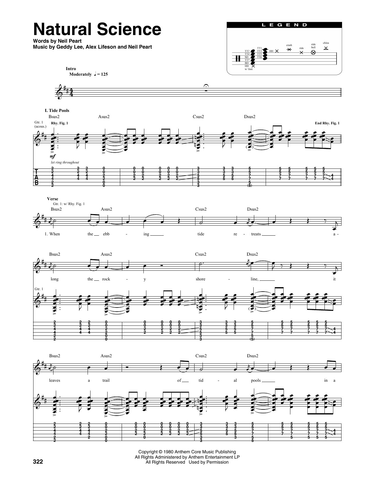 Rush "Natural Science" Sheet Music Notes | Download Printable PDF Score ...
