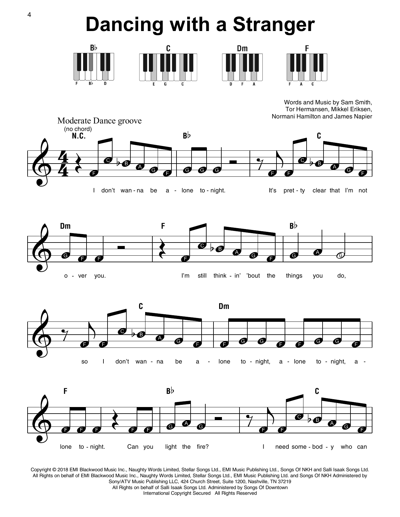 Sam Smith & Normani "Dancing With A Stranger" Sheet Music & Chords ...