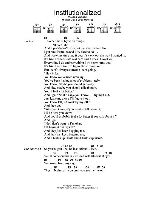 Suicidal Tendencies Institutionalized Lyrics