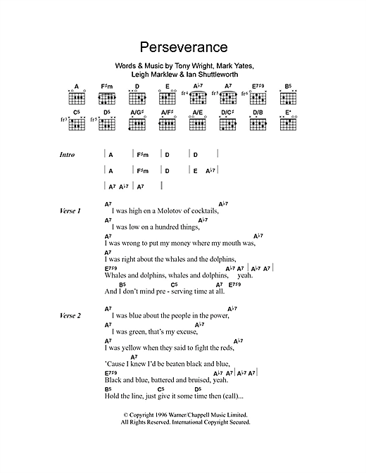 Terrorvision "Perseverance" Sheet Music & Chords | Download 3-Page ...