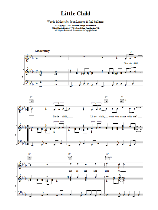 The Beatles "Little Child" Sheet Music & Chords | Download 4-Page ...