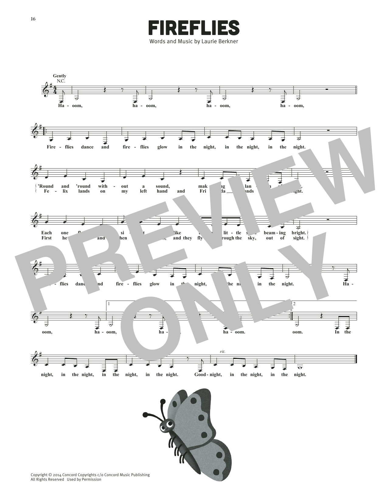 The Laurie Berkner Band "Fireflies" Sheet Music & Chords | Download 1 ...