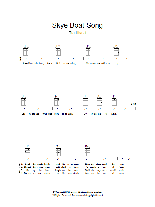 Traditional "The Skye Boat Song" Sheet Music & Chords | Download 3-Page ...