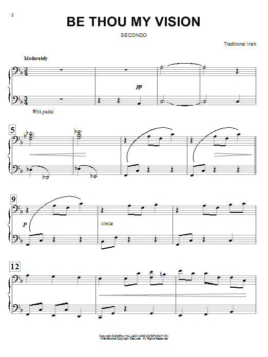 Traditional Irish "Be Thou My Vision" Sheet Music Notes | Download ...